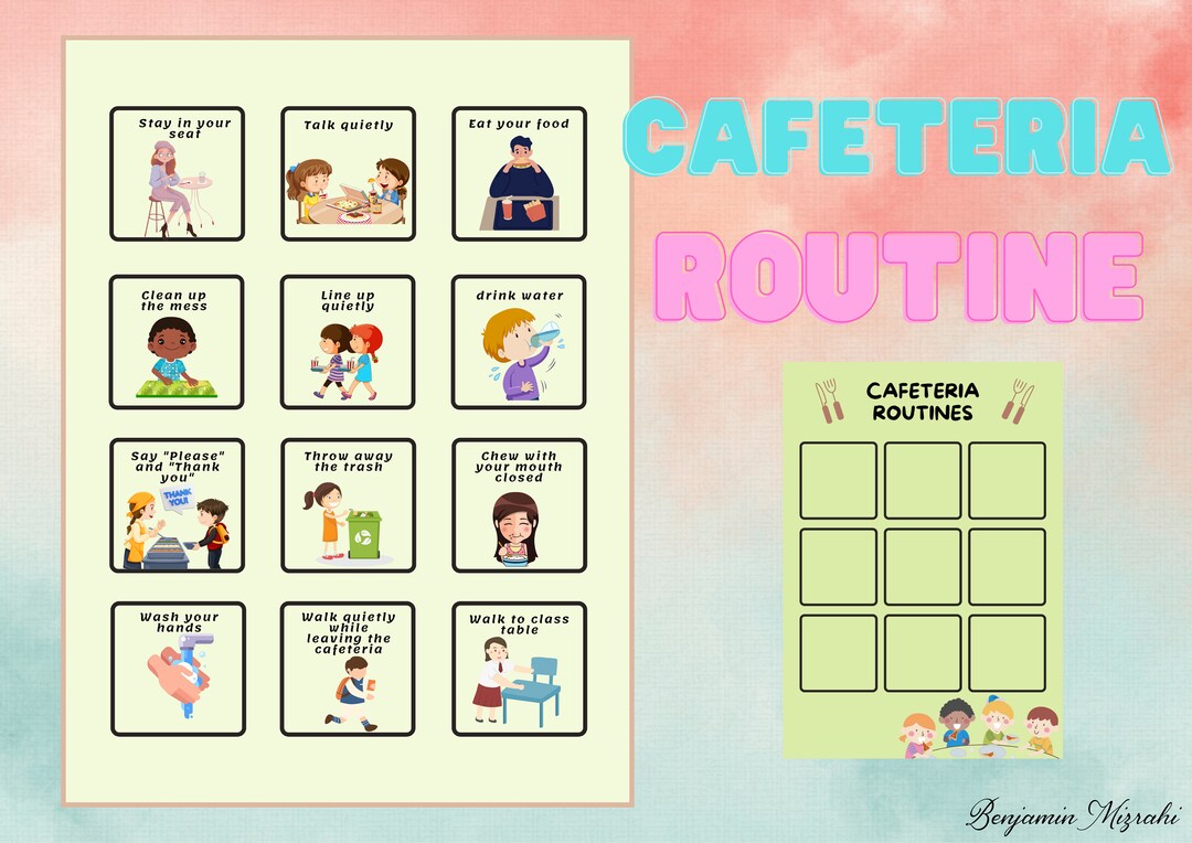 Cafeteria Routine Cards | Visual Schedule, Chore Chart (digital ...