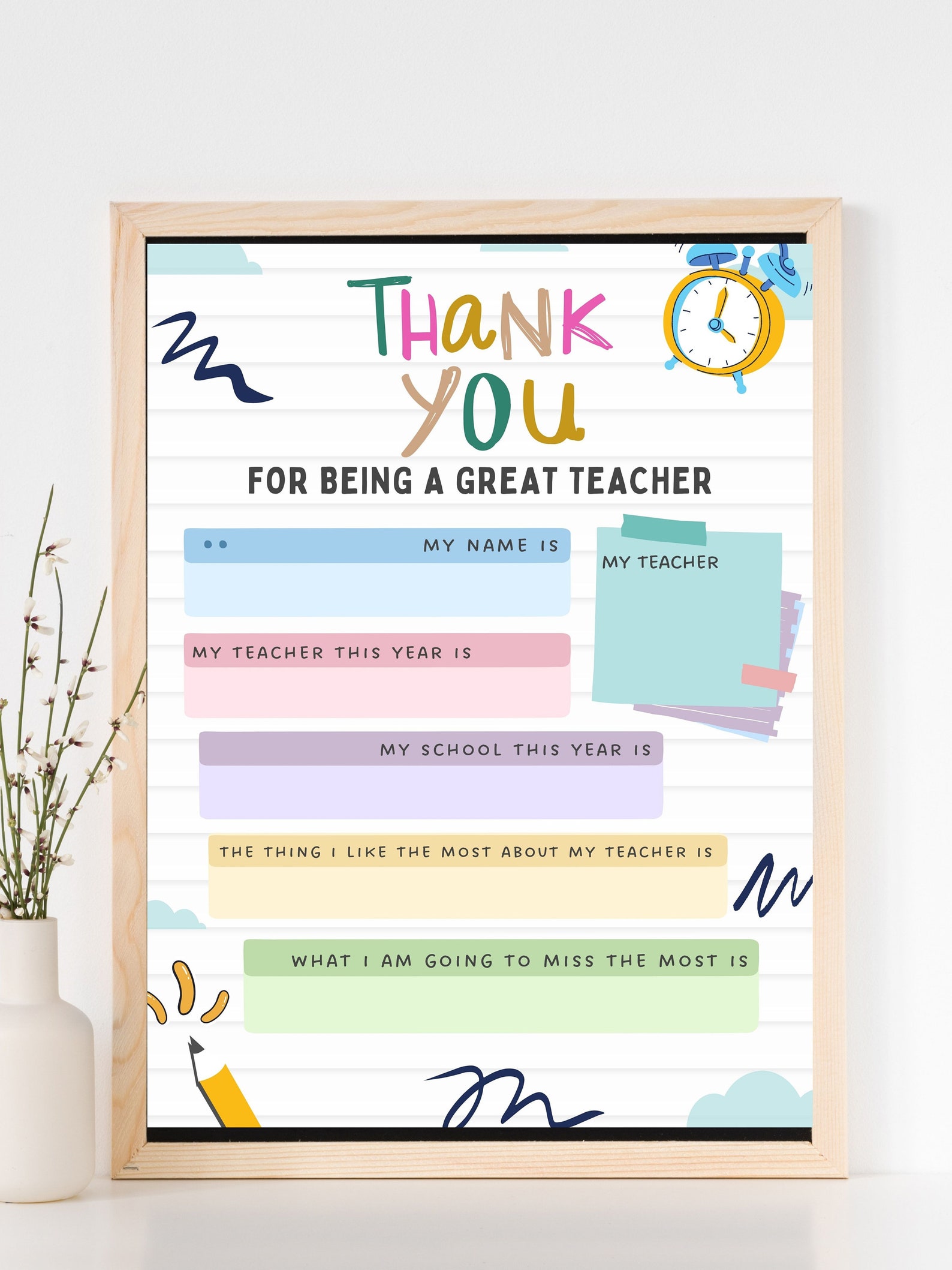 Teacher Appreciation Week Printable Thank You Digital Coloring Page ...