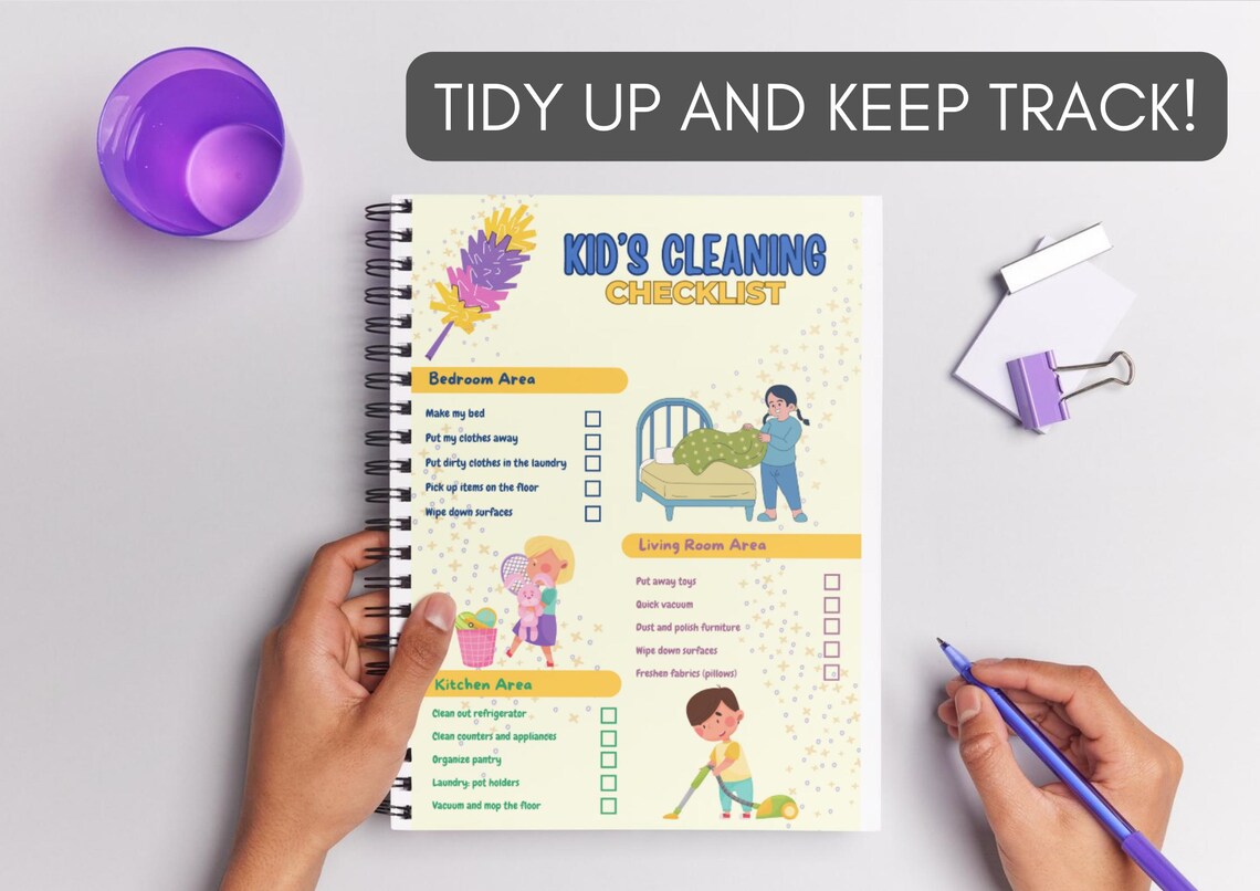Kid's Cleaning Checklist Printable Cleaning Checklist Kids Cleaning ...