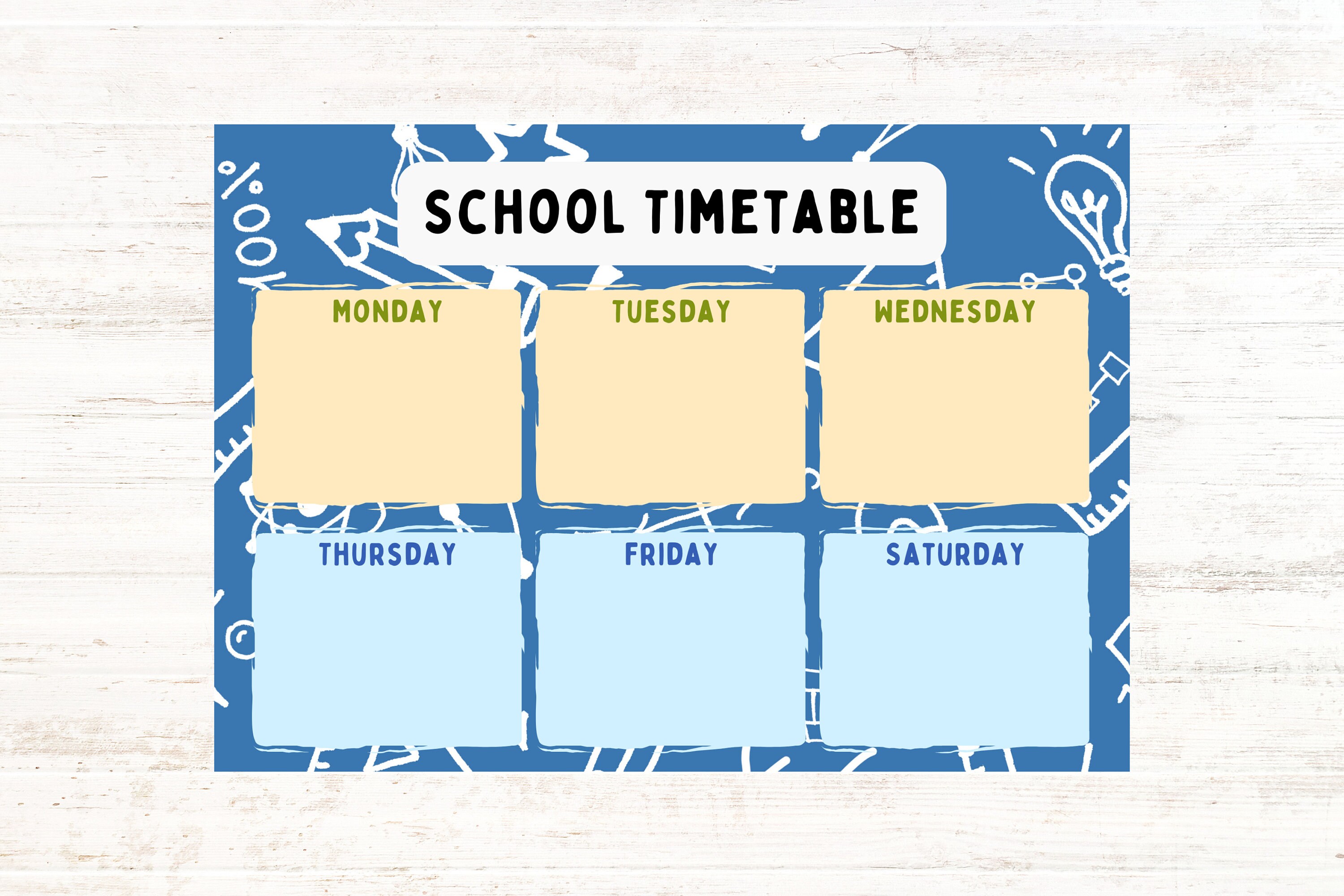 School Timetable Printable Student Planner | Back to School Weekly ...