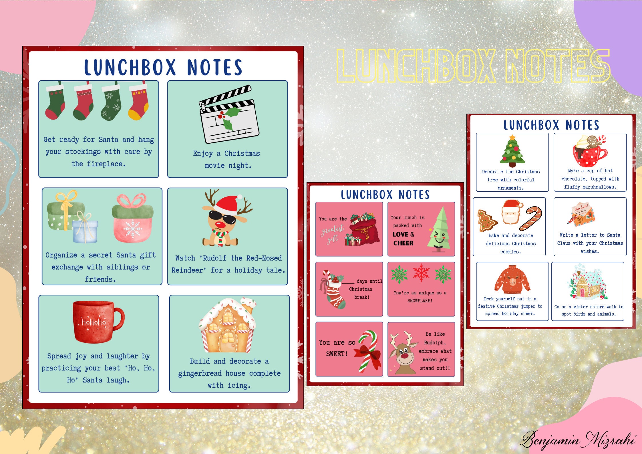 Christmas Lunch Box Jokes, Lunch Box Notes, Printable Christmas Cracker ...