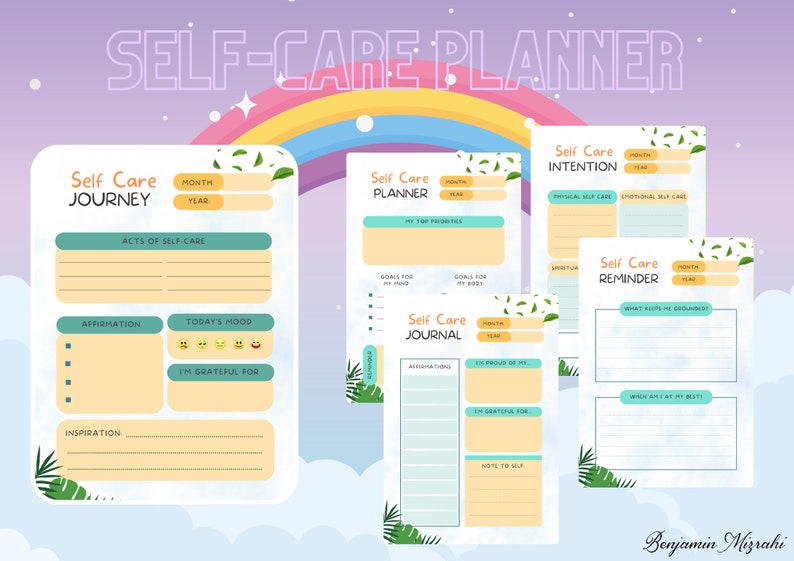 Self Care Journey Planner | Gratitude Journal, Mindfulness Exercises ...