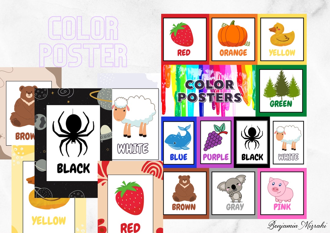 Colors Educational Print, Crayon Poster, Printable Wall Art, Rainbow ...