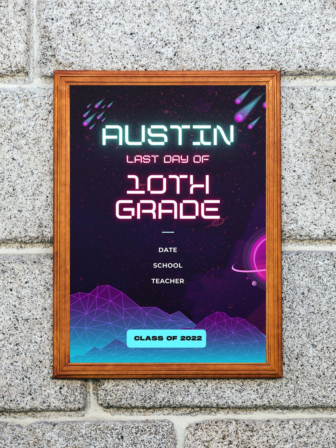 Editable First or Last Day of School Sign Any Grade Sign for Boy or ...
