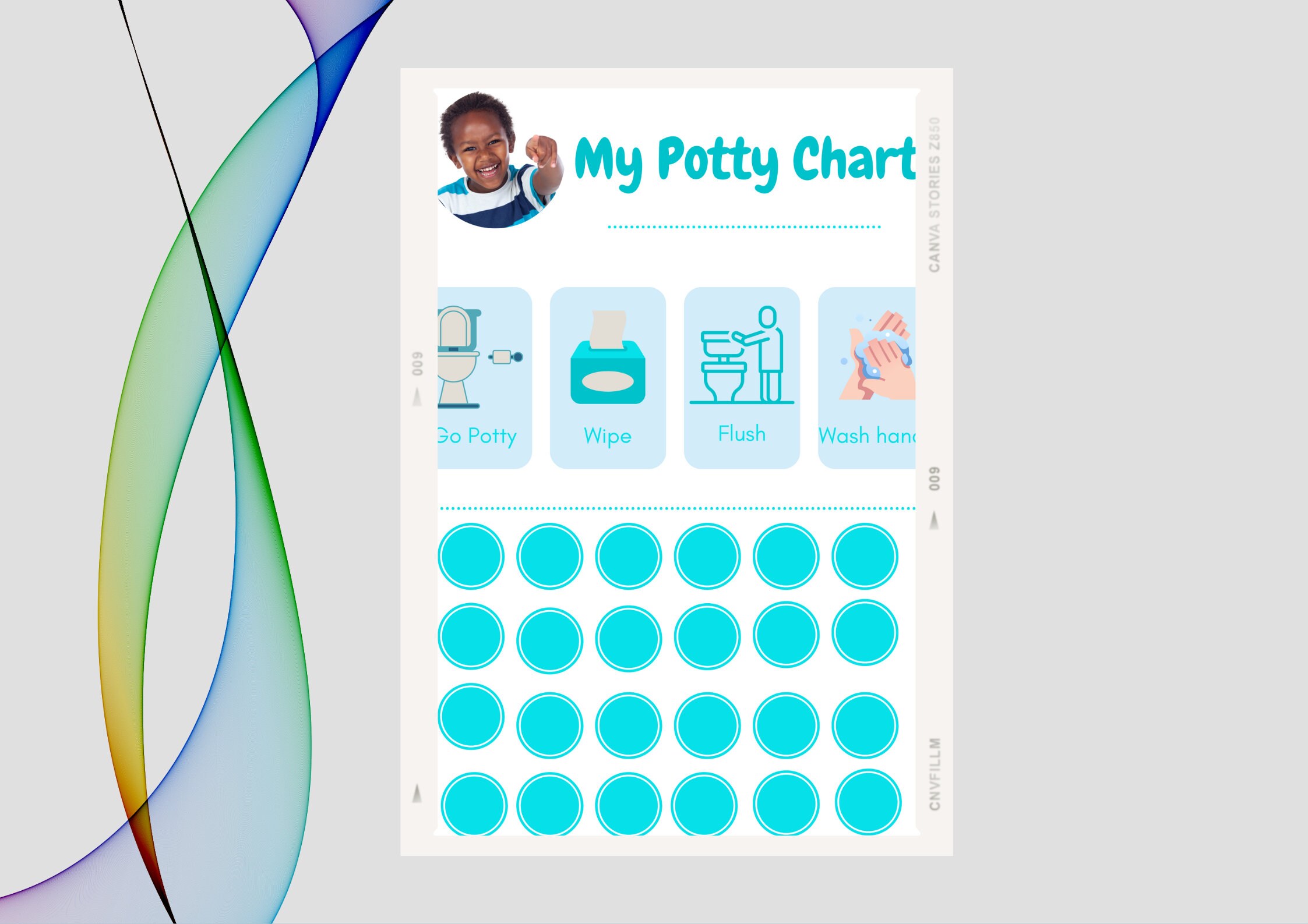 Blue Tone Potty Training Chart for Kids Step by Step Toilet Training ...