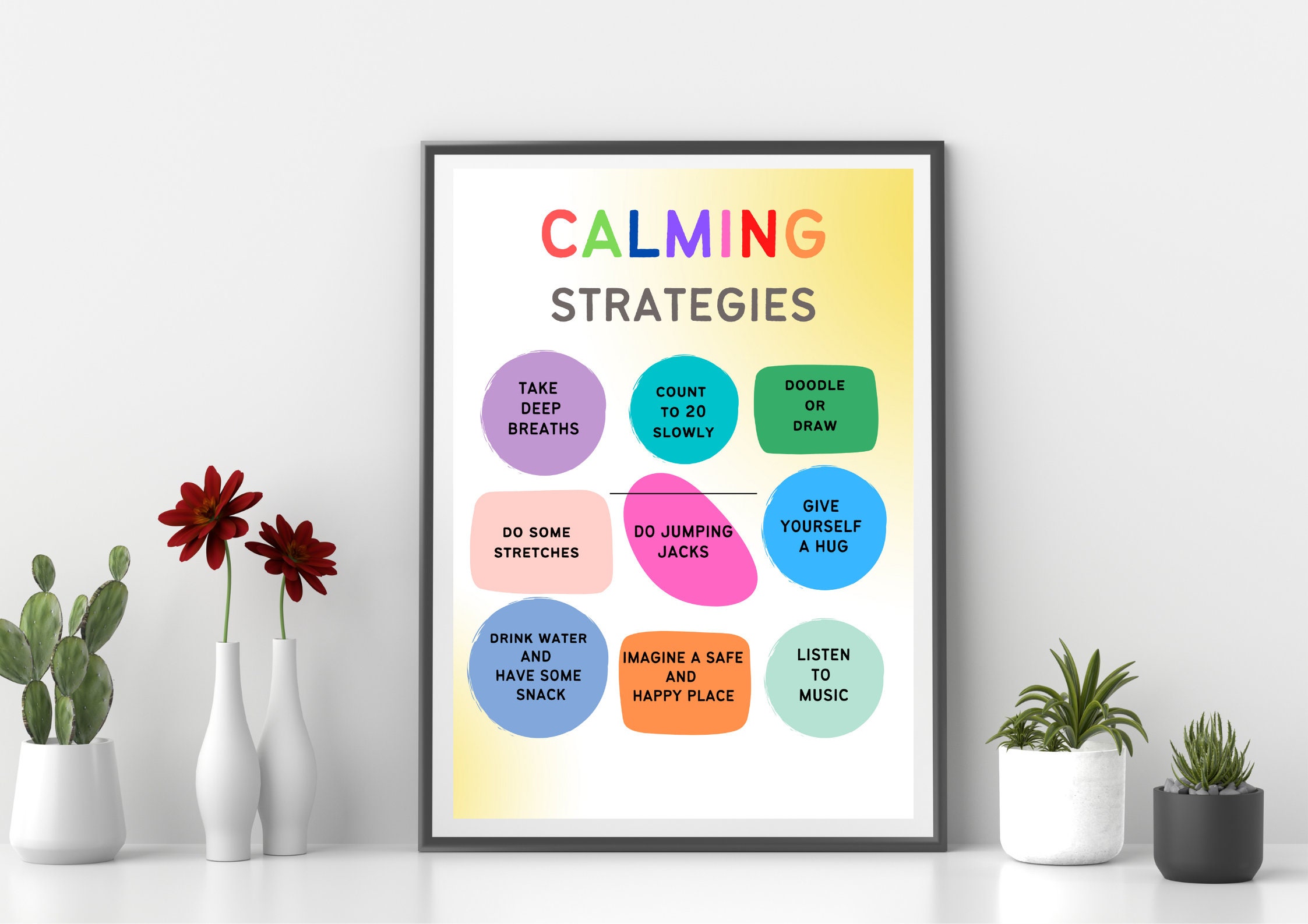 Calming Strategies - Calm Down Poster - Calm Corner Decor Printable - Etsy