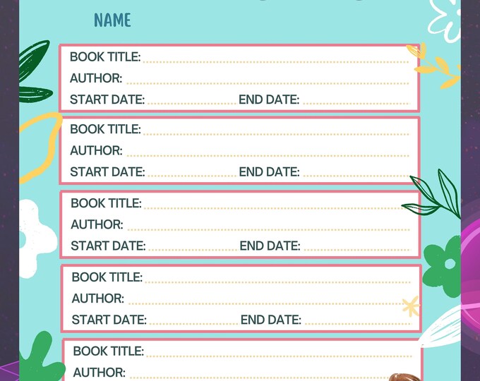 Kids Reading Log Printable, Kid Journal, Instant Download, Learning Log ...