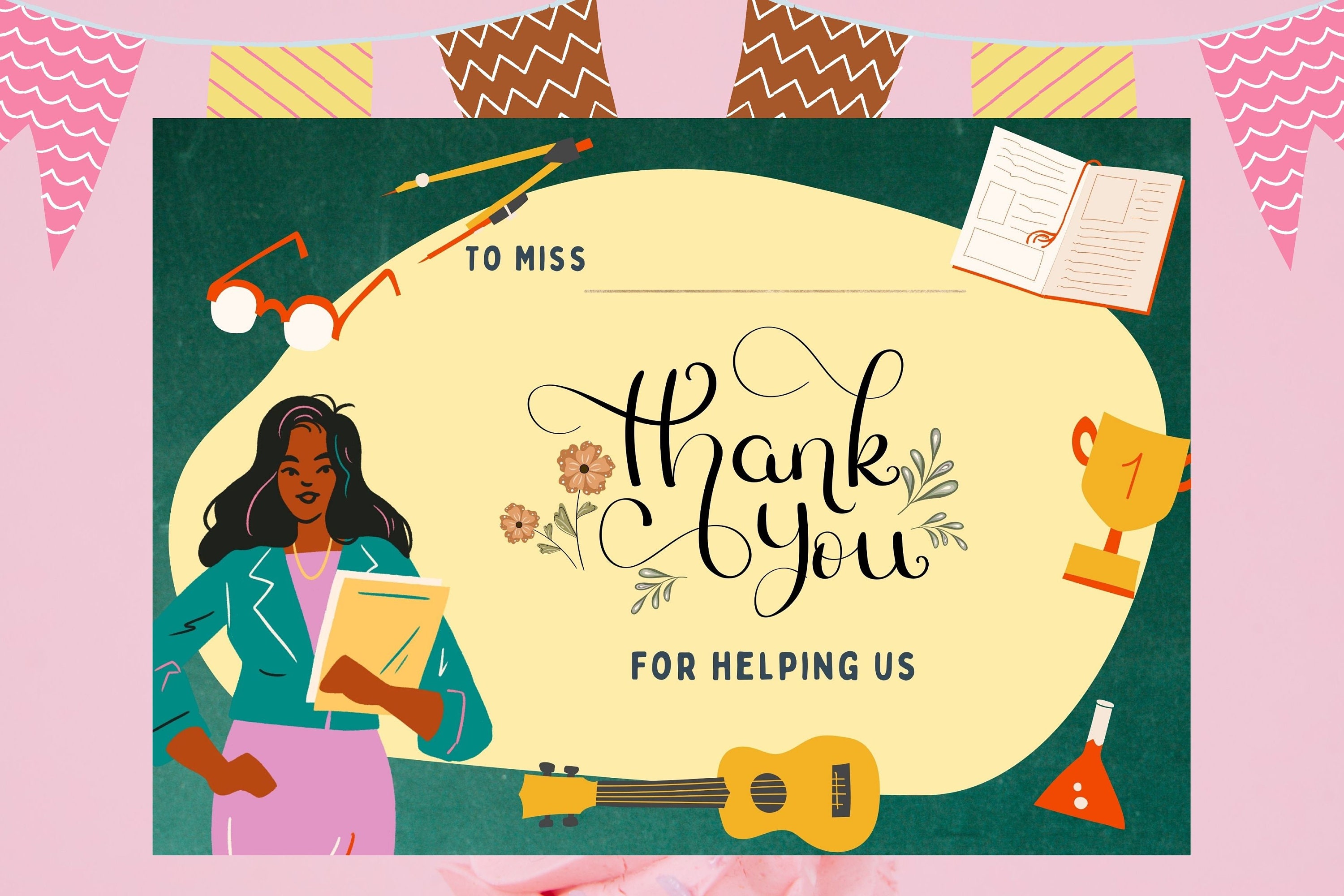 Teacher Appreciation Personalized End of Year Thank You Card - Etsy