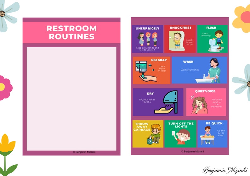 Restroom Routine Cards I Visual Schedule Cards| Toddler Preschooi ...