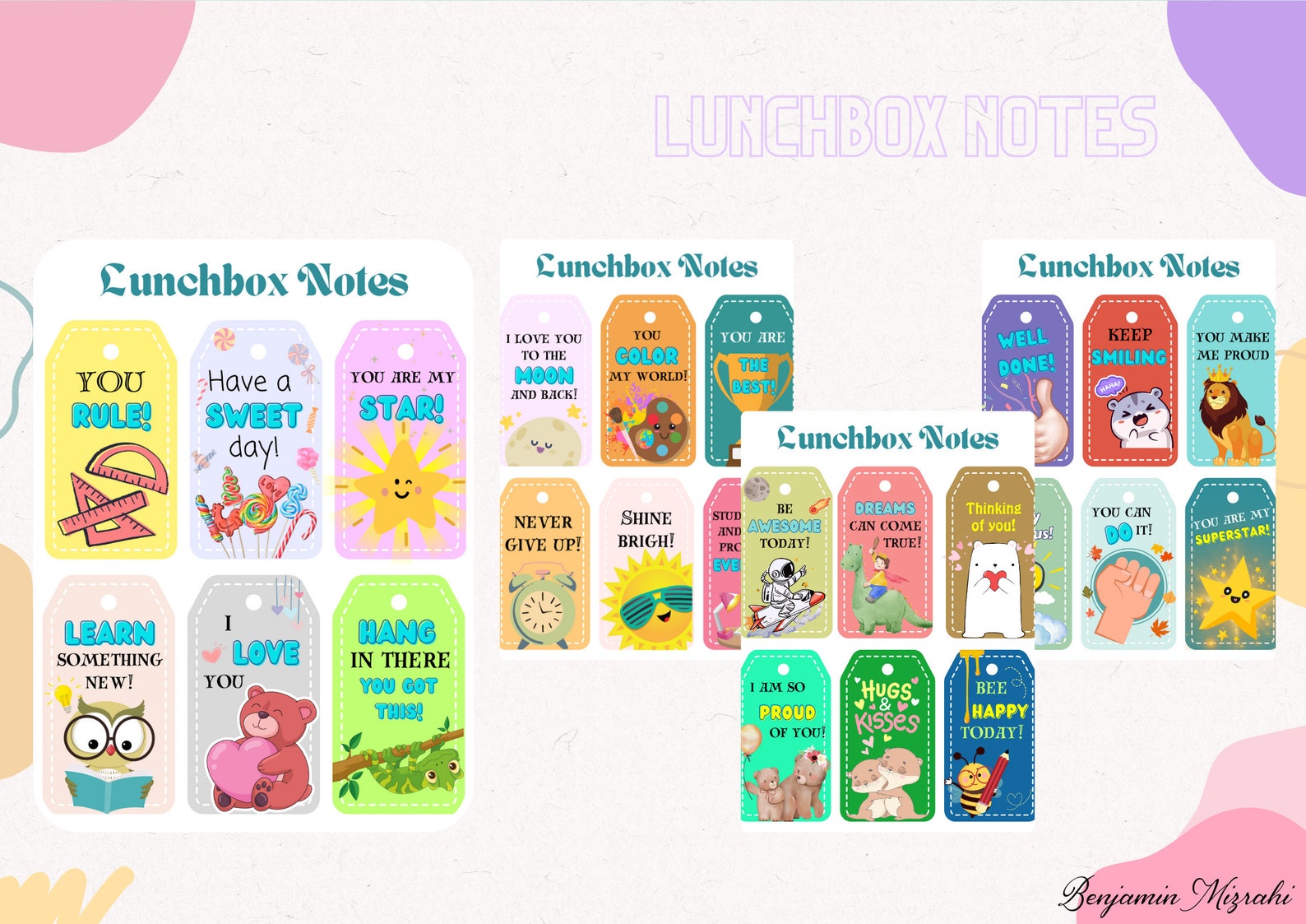 Lunchbox Notes for Kids | Kids Affirmation Cards Printable| Children's ...