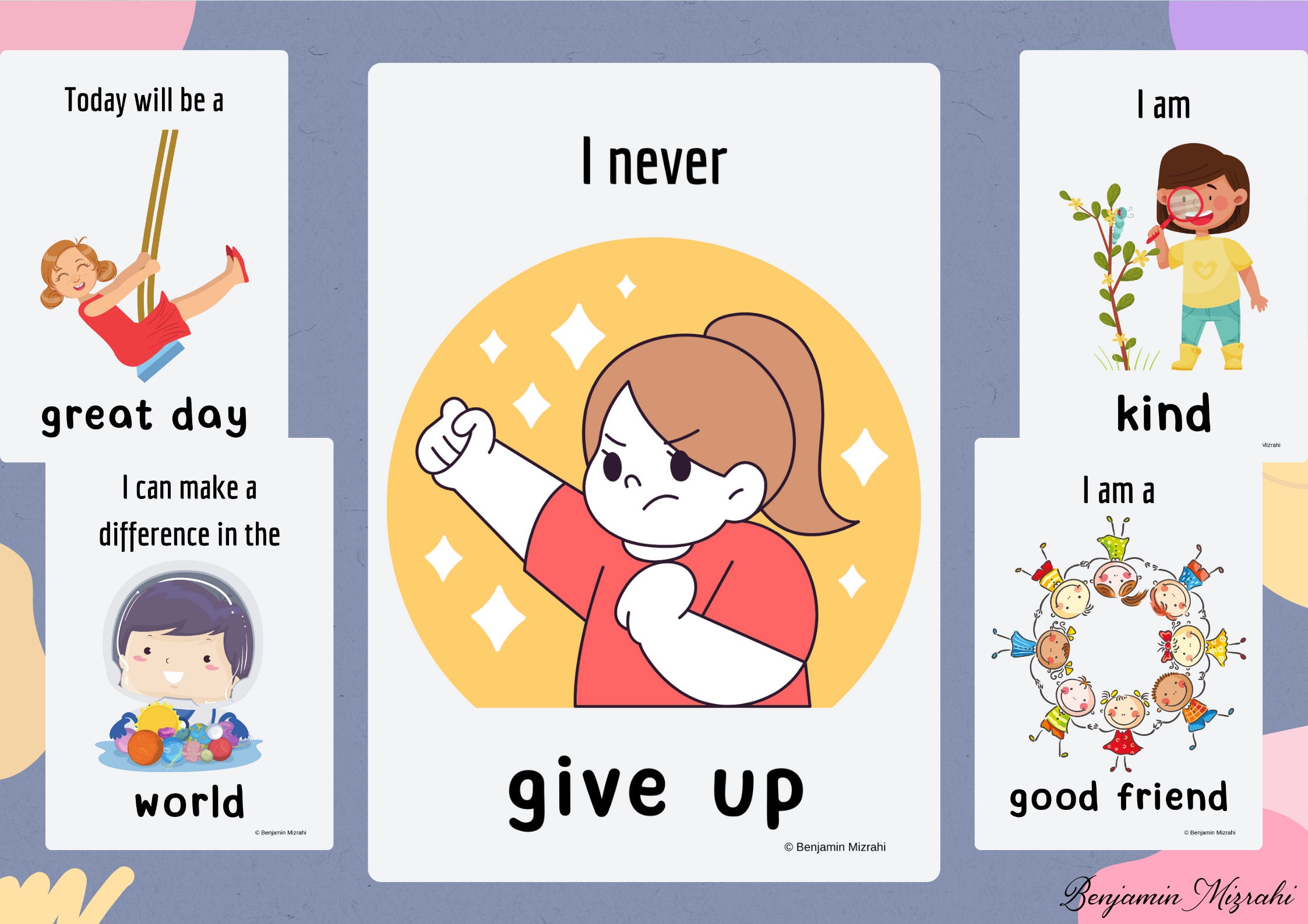 10 Affirmation Cards for Children Strengthen Beliefs, Self-confidence ...