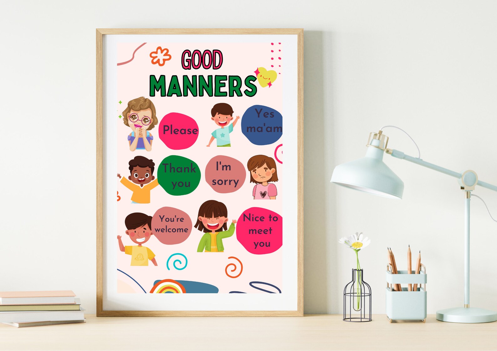 Good Manners Simple Illustration Poster - Good Behavior Poster ...