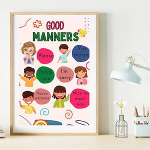 Good Manners Simple Illustration Poster - Good Behavior Poster ...