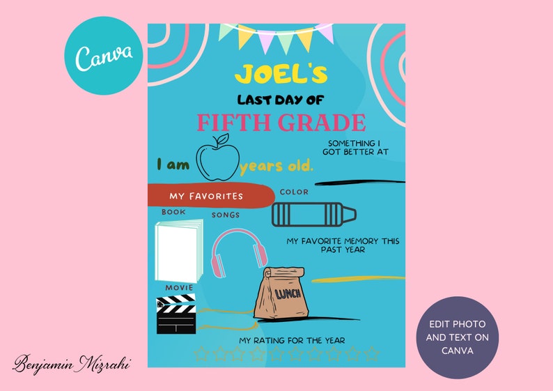 First Day of School Sign Editable Template, Last Day of School ...