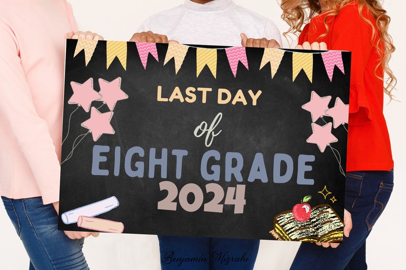 Last Day of School Printable Chalkboard Signs instant Download Last Day ...