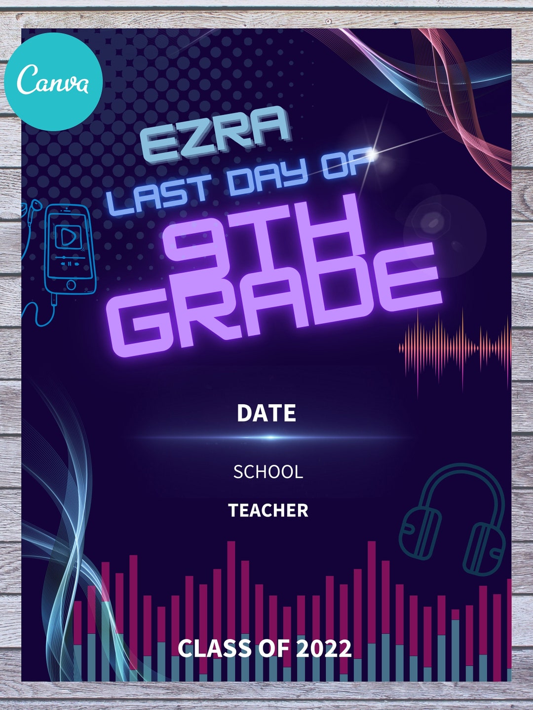 Editable First Last Day of School Sign Any Grade Sign for Boy or Girl ...