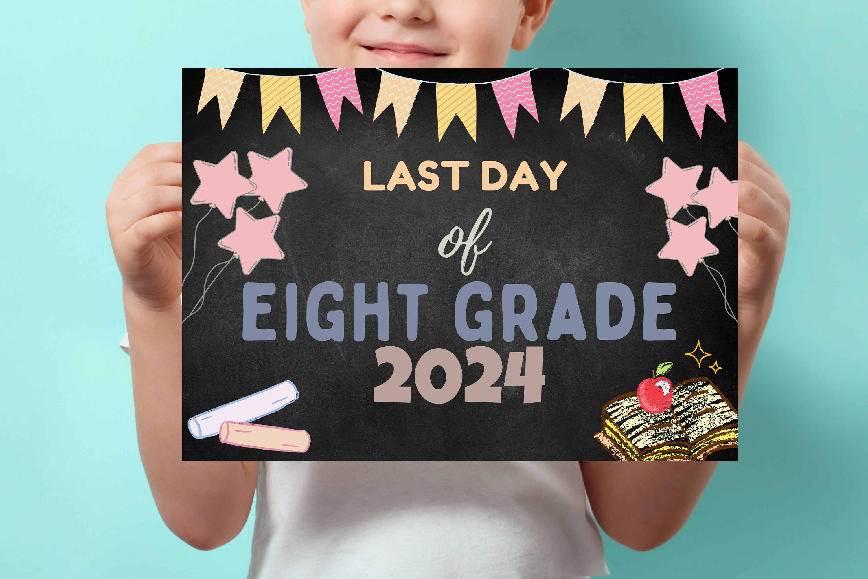 Last Day of School Printable Chalkboard Signs instant Download Last Day ...