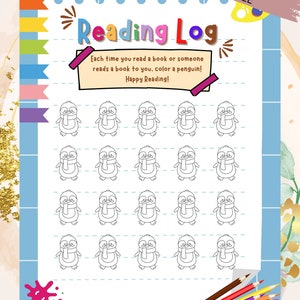 Kids Reading Log Printable Kid Journal Learning Incentive - Etsy