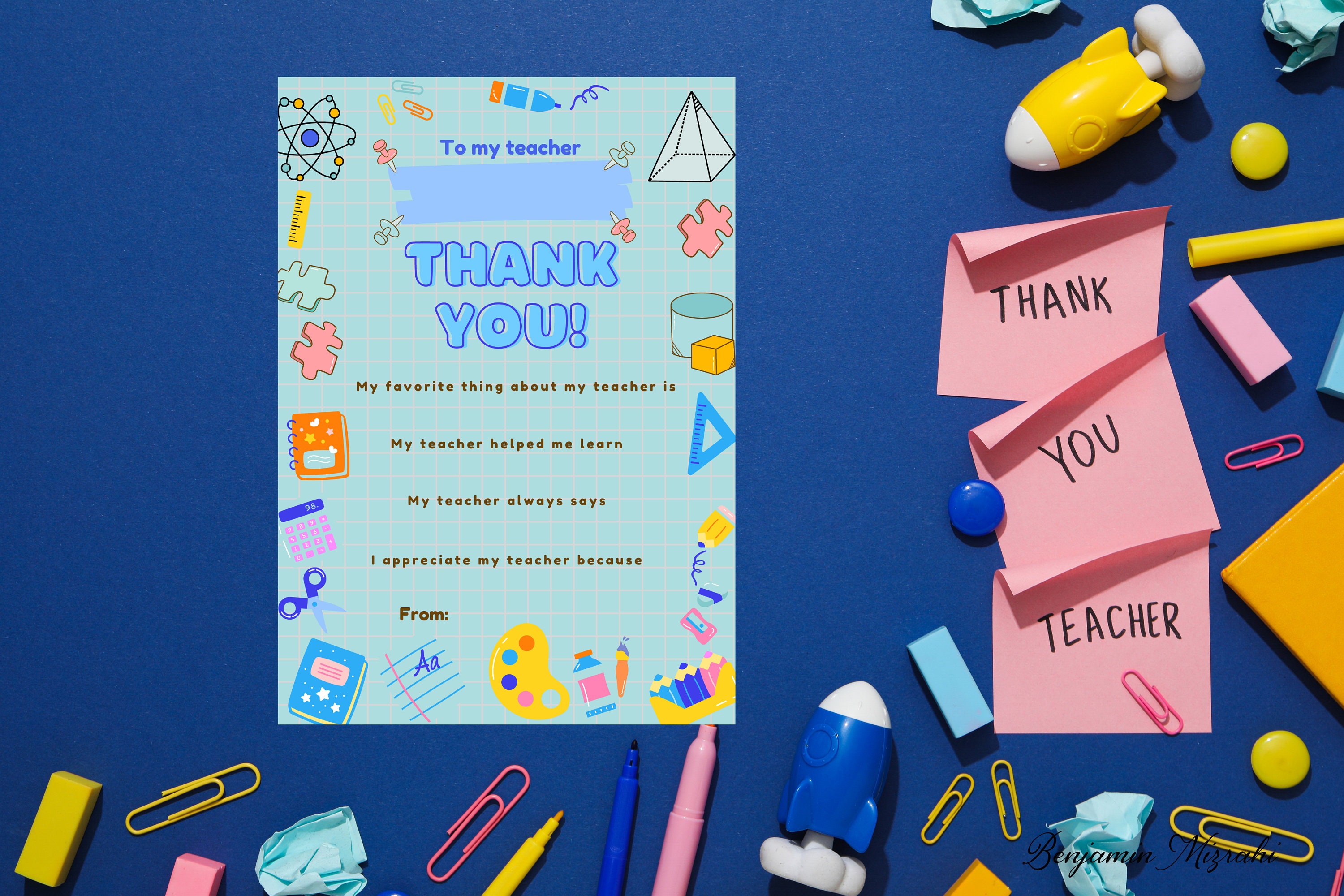 Printable Thank You Teacher Appreciation Card Student to - Etsy