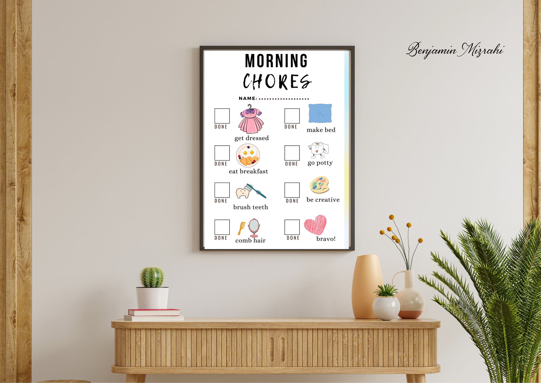 Kids Morning Chore Chart - Morning Routine Chart - To-do Chart Every ...