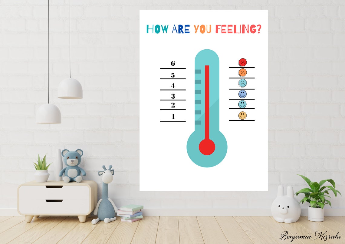How Are You Feeling Thermometer Poster My Emotions Poster - Etsy