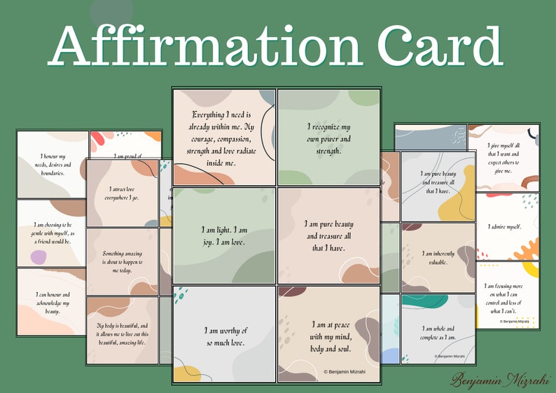 Positive Affirmation Cards for Kids, Mental Health, Mindfulness ...