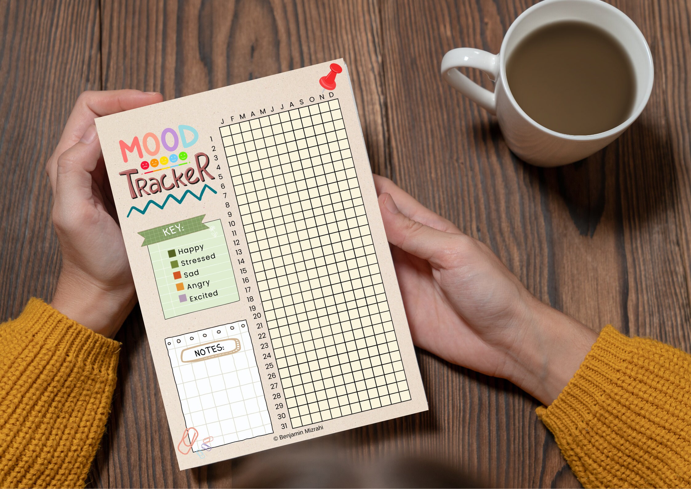 Mood Tracker Printable Kit, Monthly Mood Log, Circular Mood Chart, Mood ...