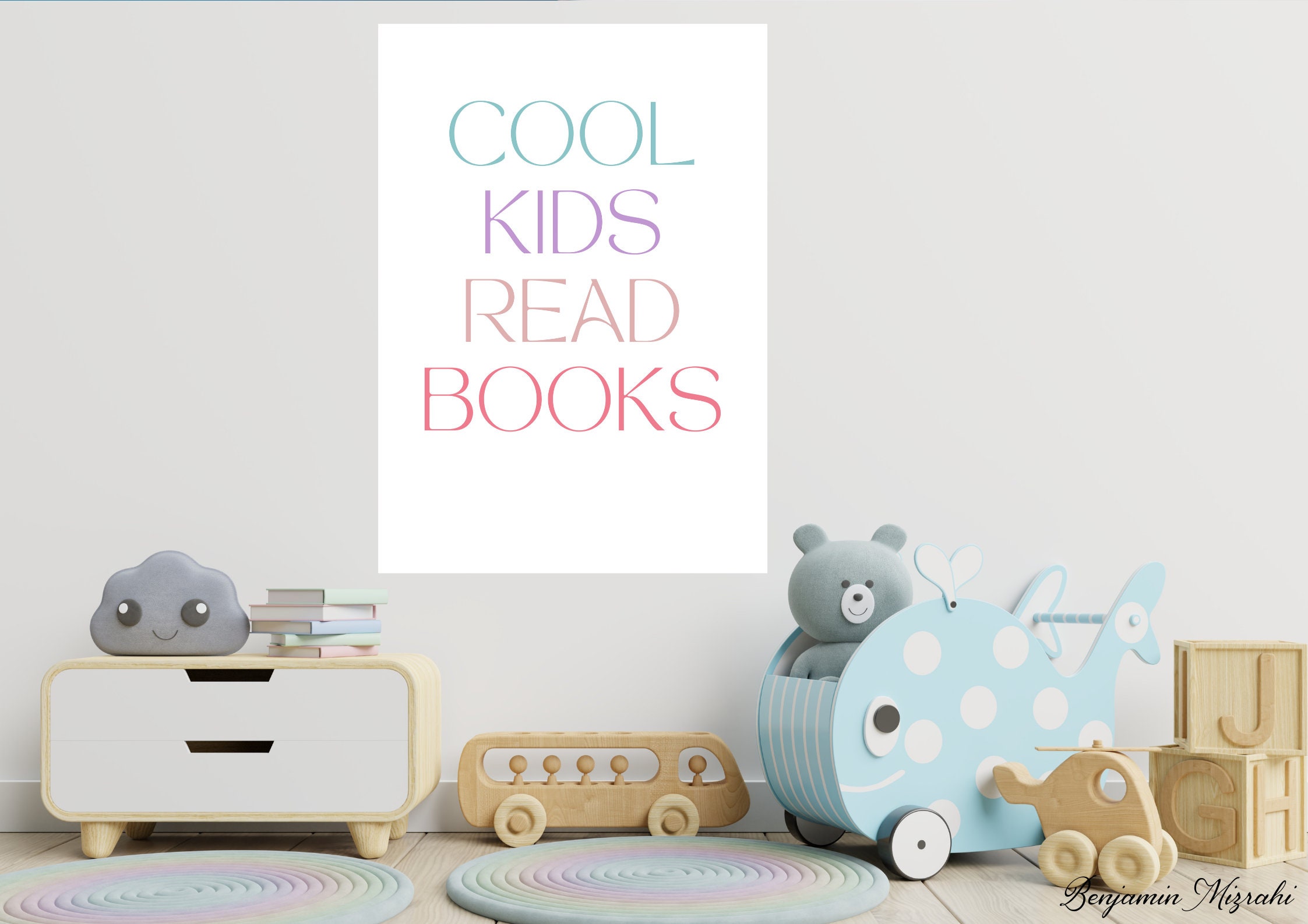 Cool Kids Read Books Typography Poster - Kids Read Book Printable Wall ...