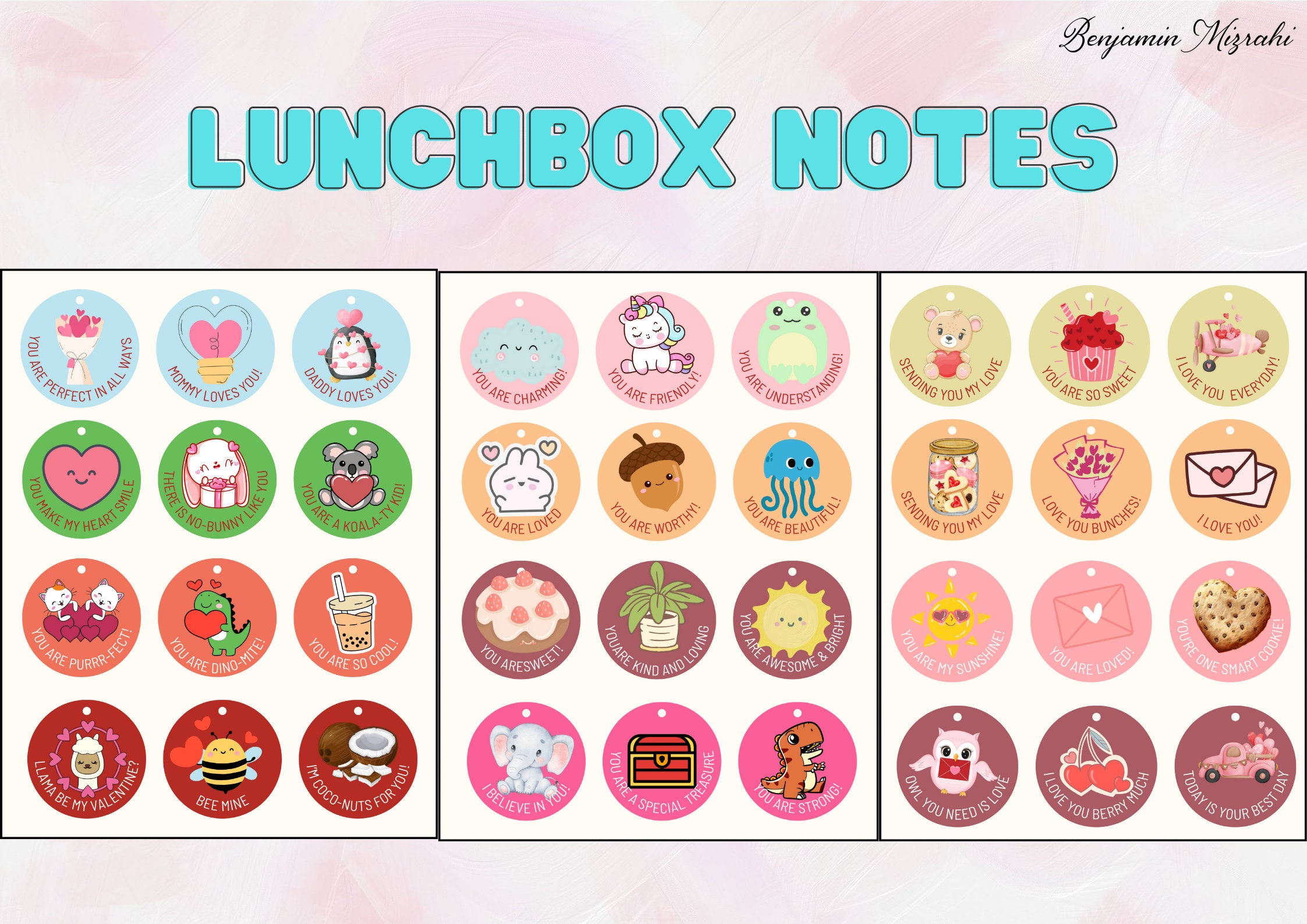 Printable Lunchbox Notes for Kids and Adults Positive - Etsy