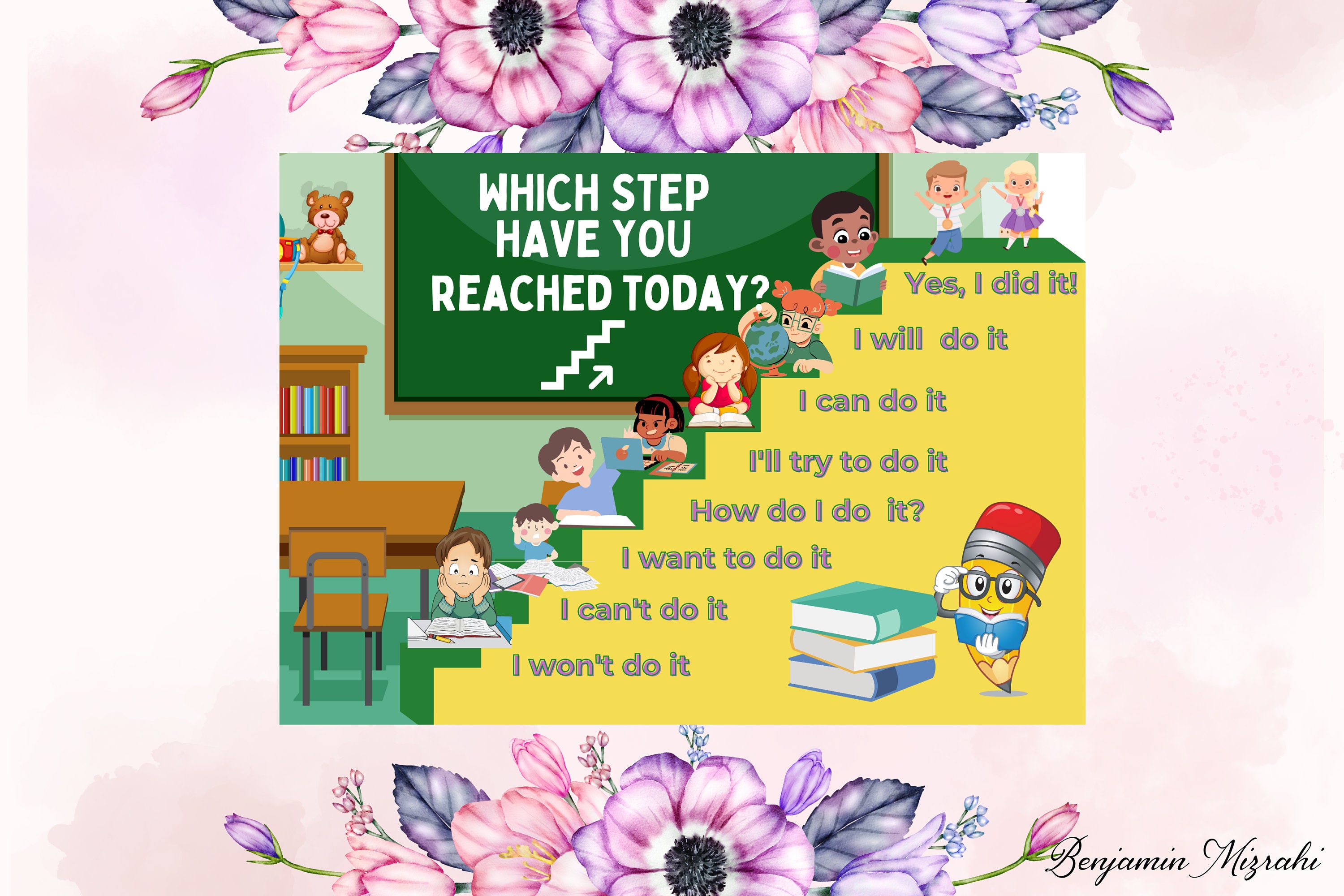 Which Step Have You Reached Today Wall Decor - Quote Motivation School ...