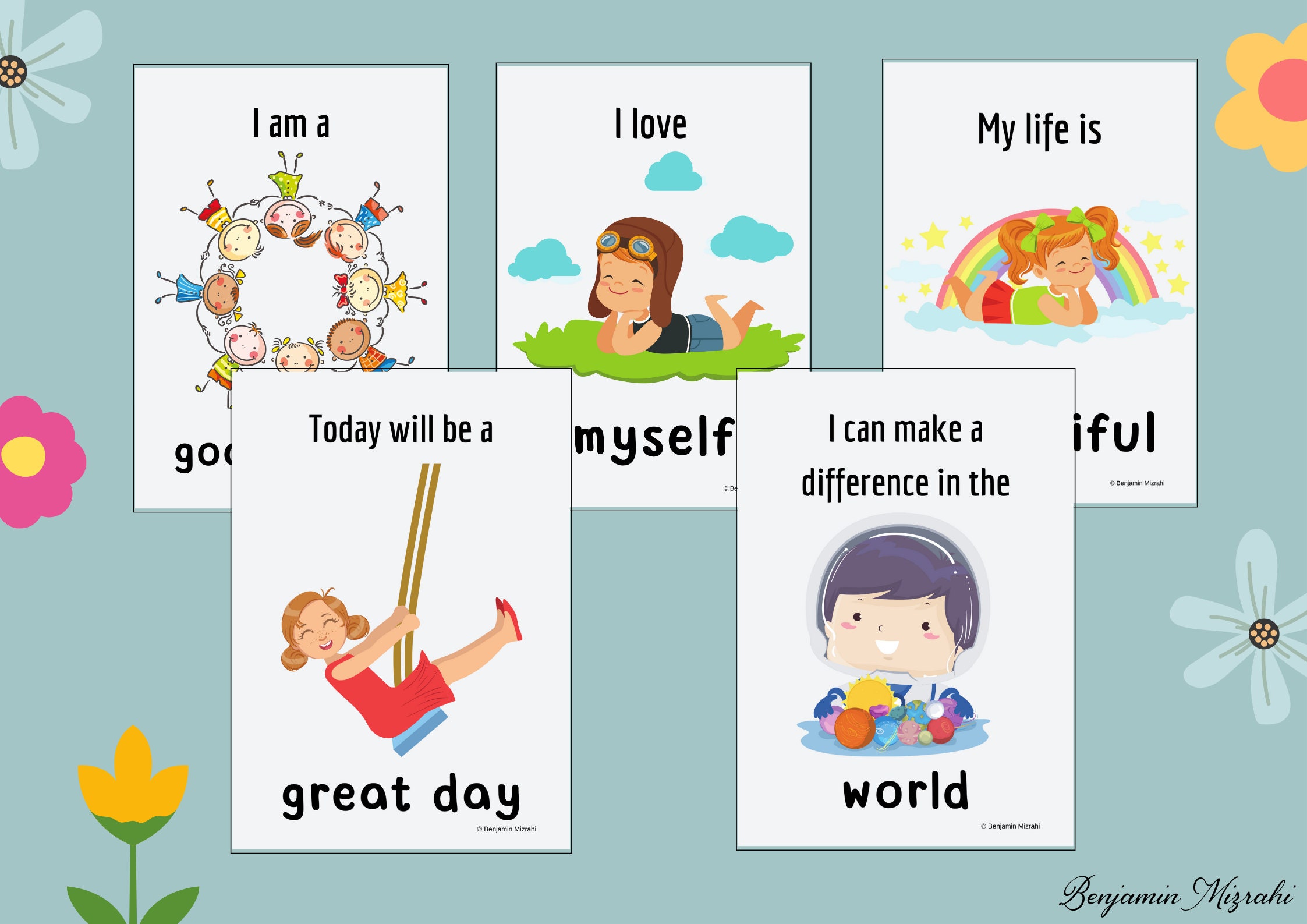 10 Affirmation Cards for Children - Strengthen Beliefs, Self-confidence ...