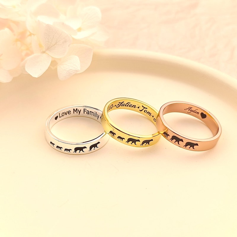 Mama Bear Stackable Rings Etsy