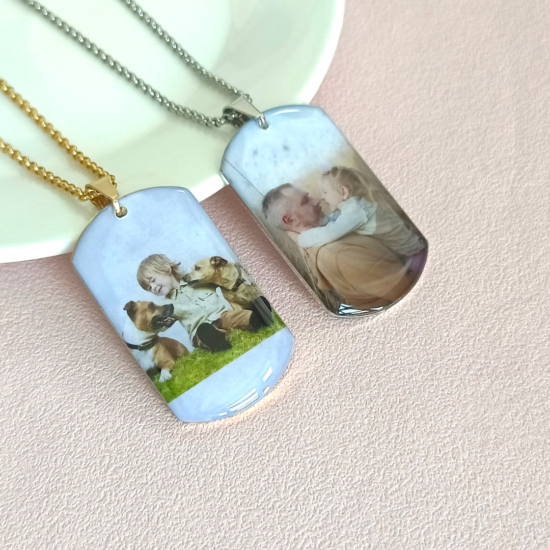 Custom Photo Dog Tag Necklace • Photo Necklace • Dog Tags for Men ...