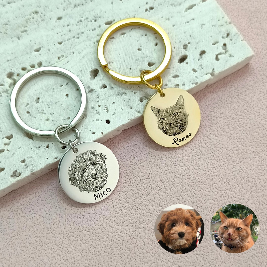 Custom Pet Photo Keychains • Pet Portrait Keychains • Pet Keychains ...