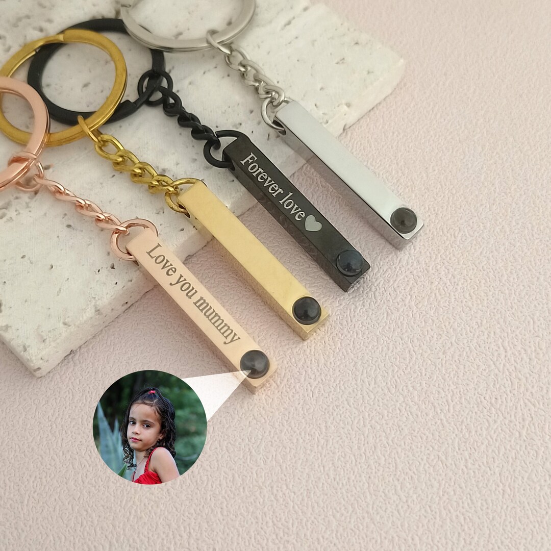 Customized Photo Keychain • Bar Keychain • Engraved Keyring • Picture ...