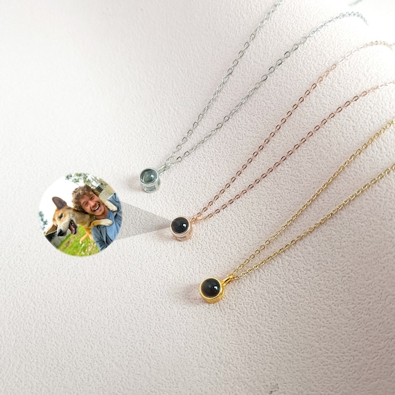 Personalized Projection Necklace Photo Projection Necklace Pet Photo Necklace Memorial Picture Necklace Gift for Her Christmas Gift Etsy