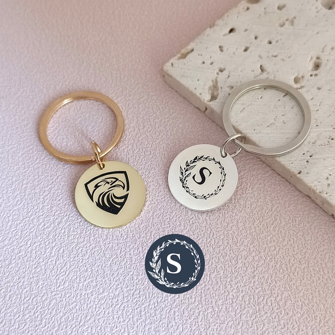 Customized Logo Keychain • Company Logo Keychain • Engraved Drawing ...