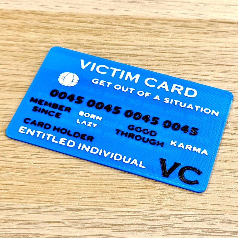 Victim Card Identification Card (3 Pack) With Textured Text W/ Optional ...