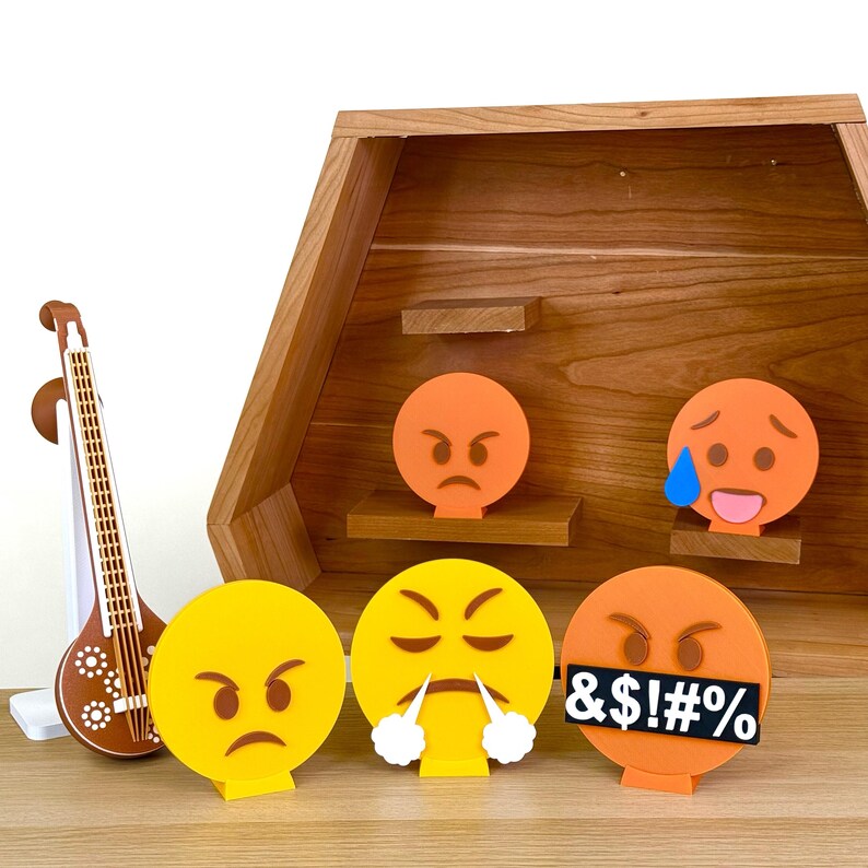 Real Life Angry Emojis 5 Angry Emojis for Home Decor, Desk Decor, Wall ...