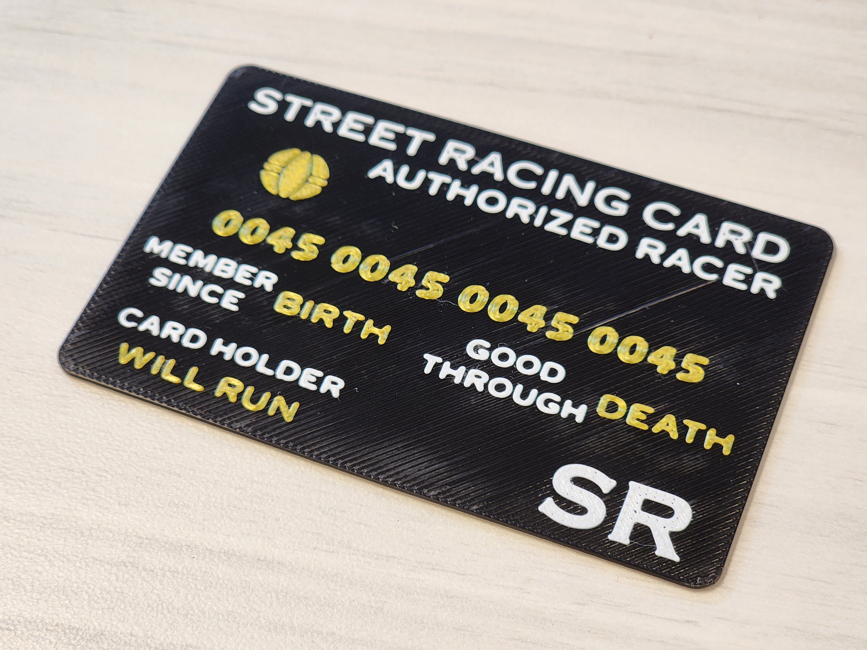 Street Racing Identification Card 3 Pack With Textured Text and ...