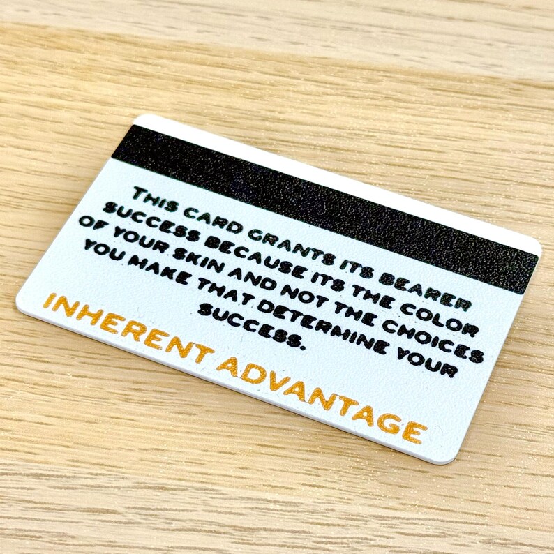 White Privilege Identification Card (3 Pack) With Textured Text W ...