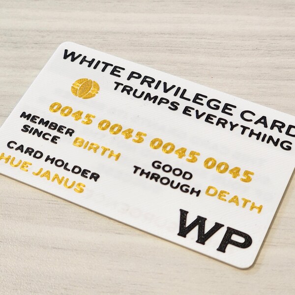 White Privilege Card - Etsy