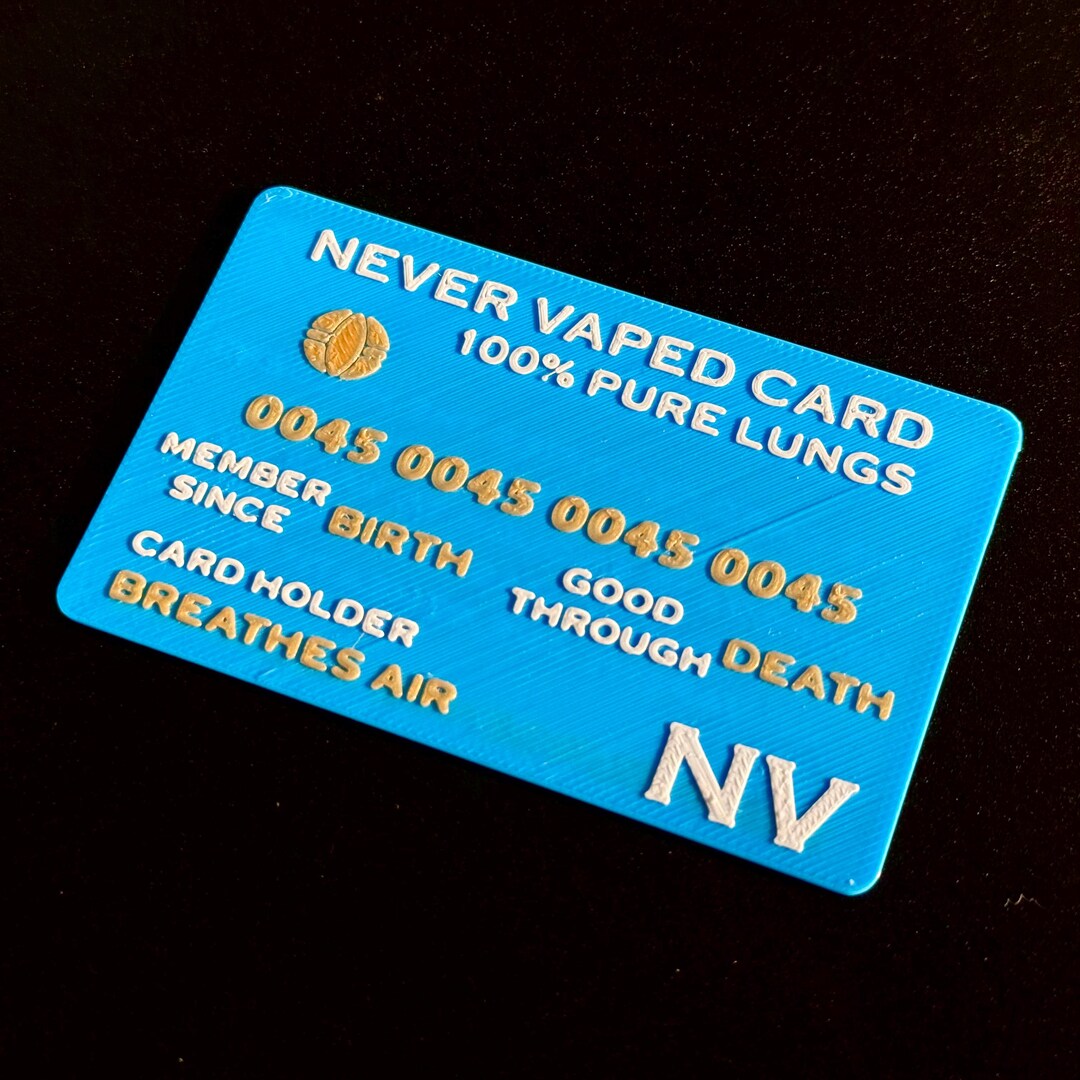 Never Vaped Identification Card 3 Pack With Textured Text W/ Optional ...
