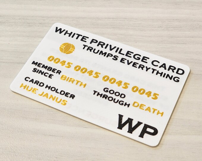 Official White / Black Privilege ID Card Thick Plastic Card Full ...