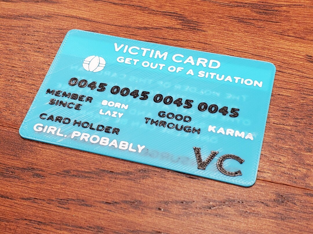 Victim Card Identification Card 3 Pack With Textured Text W/ Optional ...