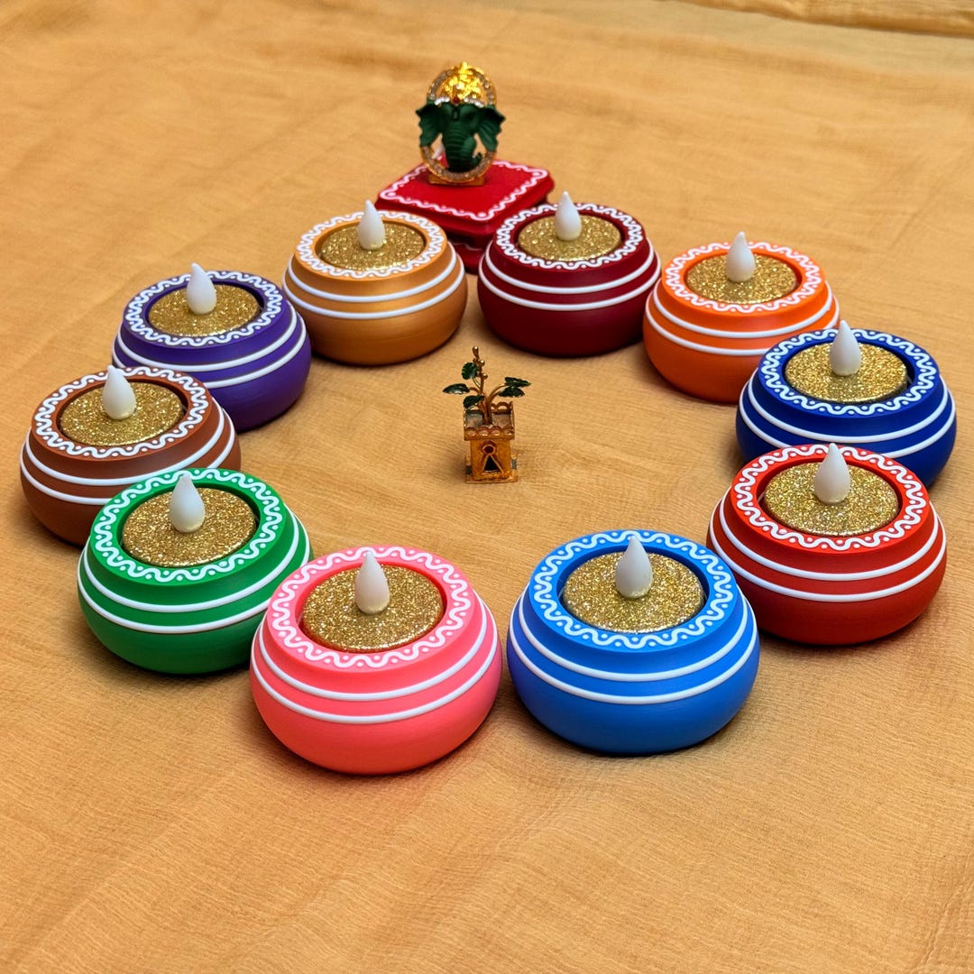 Tealight Candle Holder With LED Candle Rangoli Designs, Muggulu, Kolam ...