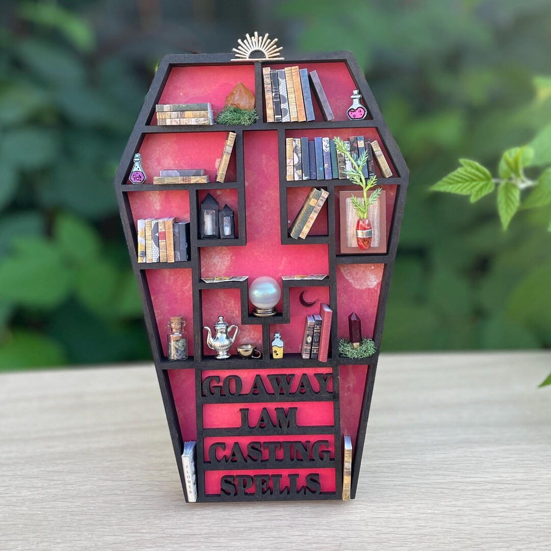 Witchy Mini Bookshelf Filled With Miniature Books and Trinkets - Etsy