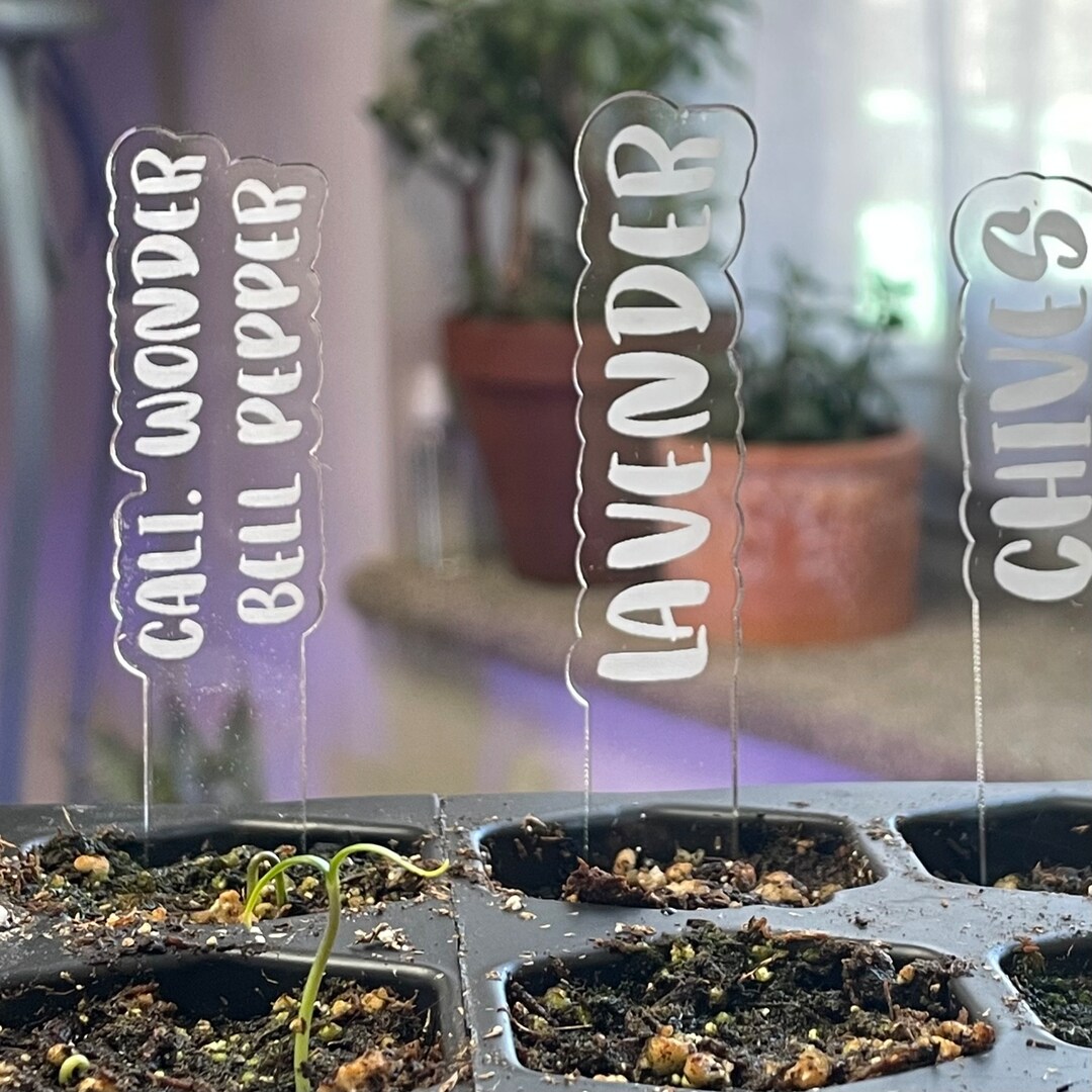 Custom Plant Markers, Personalized Seedling Labels, Reusable Acrylic ...