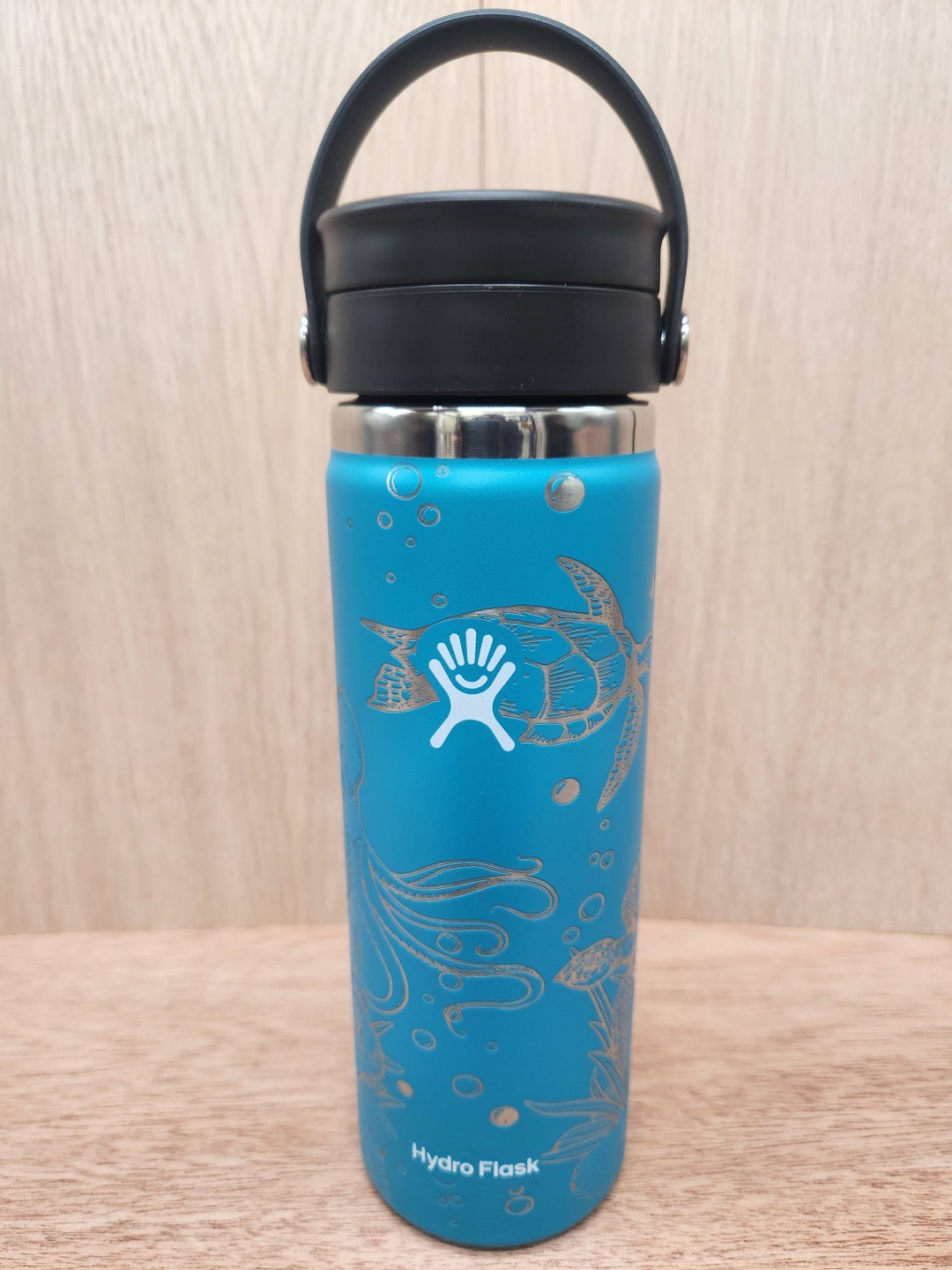 Sea Turtle & Octopus Deep Sea Engraved 20oz Hydro Flask Stainless Steel ...