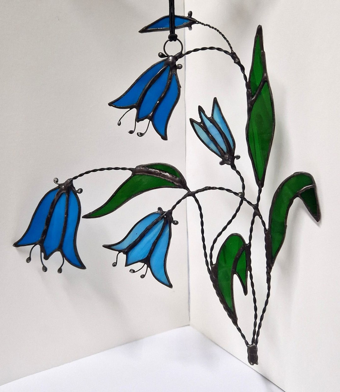 Bluebells Stained Glass Flowers Suncatcher Home Garden Hanging ...